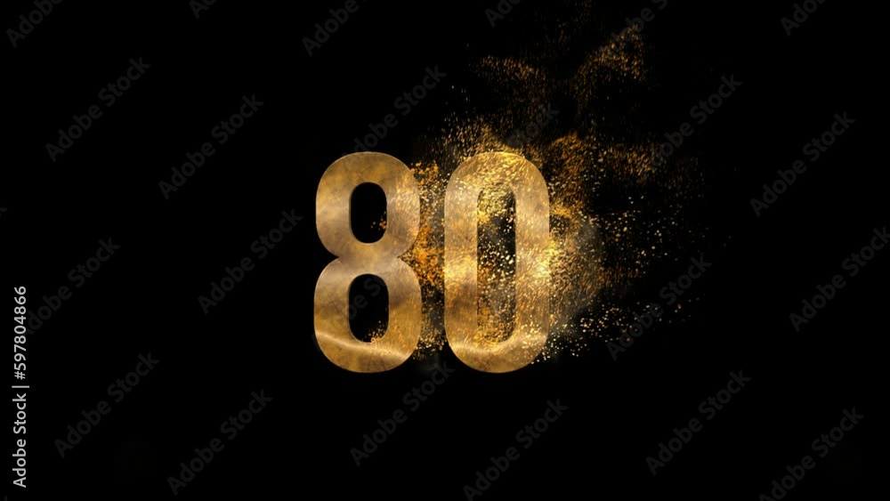 Golden number 80 from particles, numbering, eighty, golden numbers ...