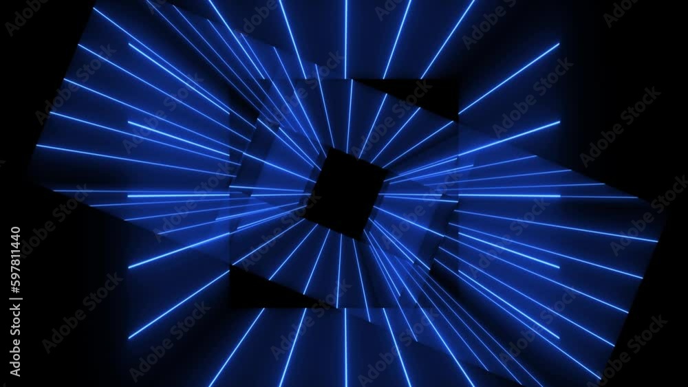 modern simple animation of neon lights lines beams in black backgorund ...