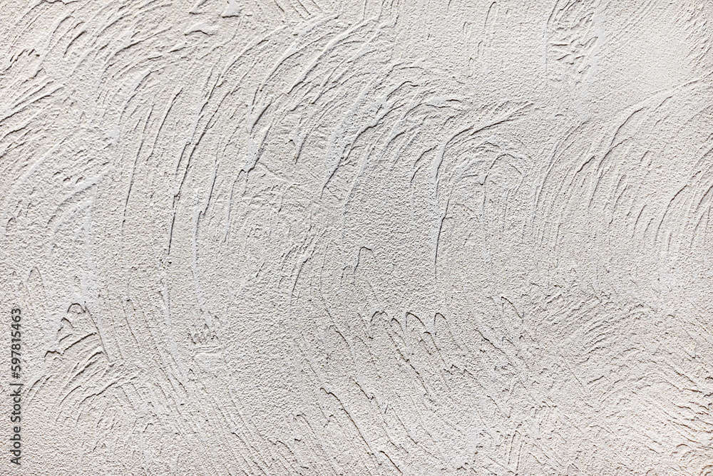 Pattern of light beige decorative and textured plaster. Construction ...