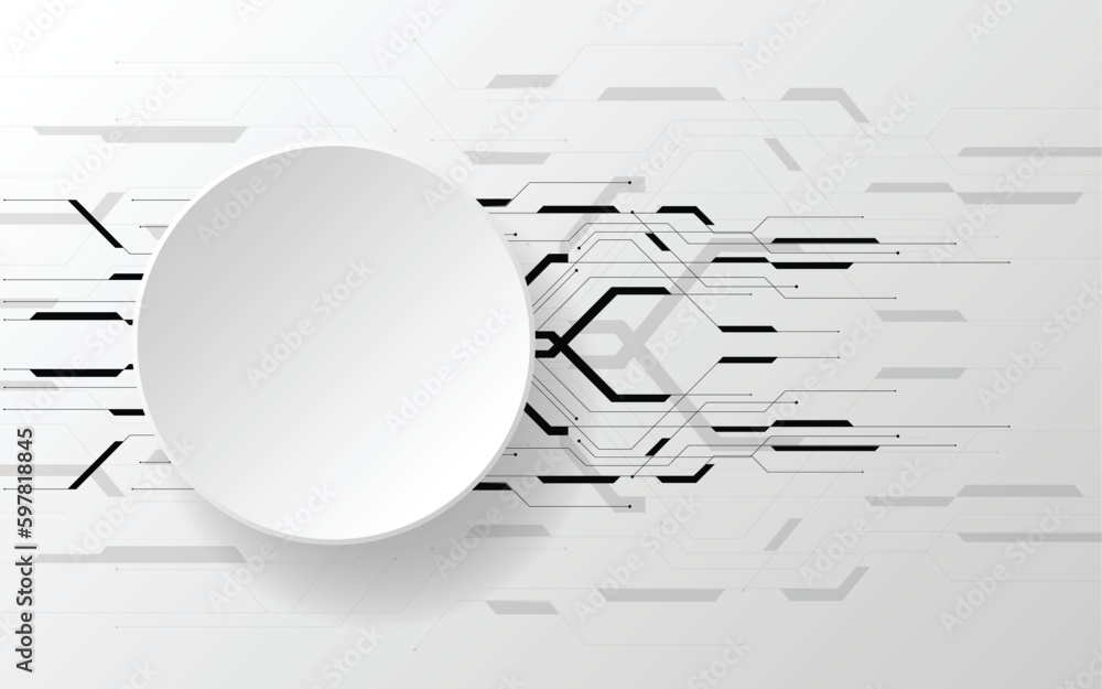 Grey white Abstract technology background with various technology ...