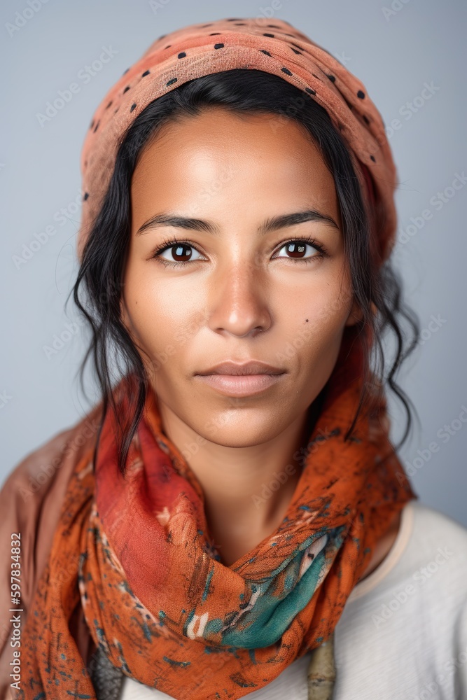 Beautiful Berber woman head shot portrait. Generative AI vertical shot ...
