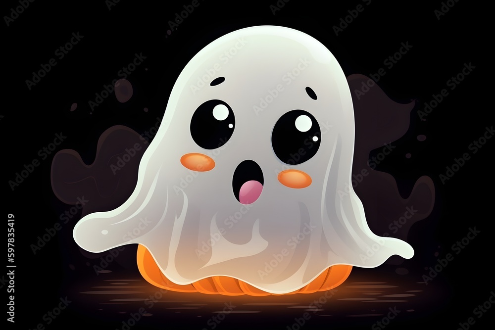 Wallpaper Illustration and background of cute and scary ghost. Front ...