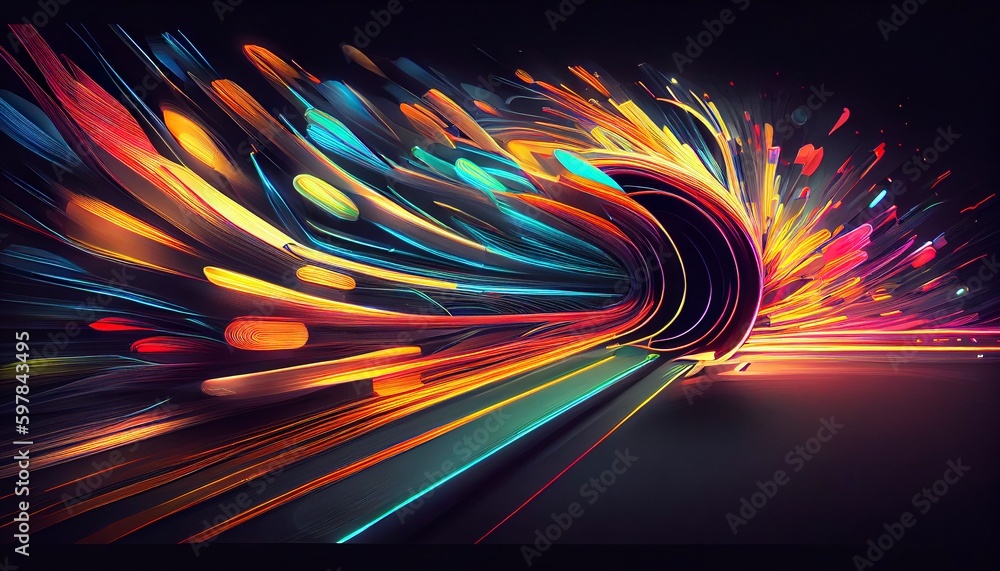 Epic Neon Lighting Abstract Image Dazzling Visuals, Striking Colors ...