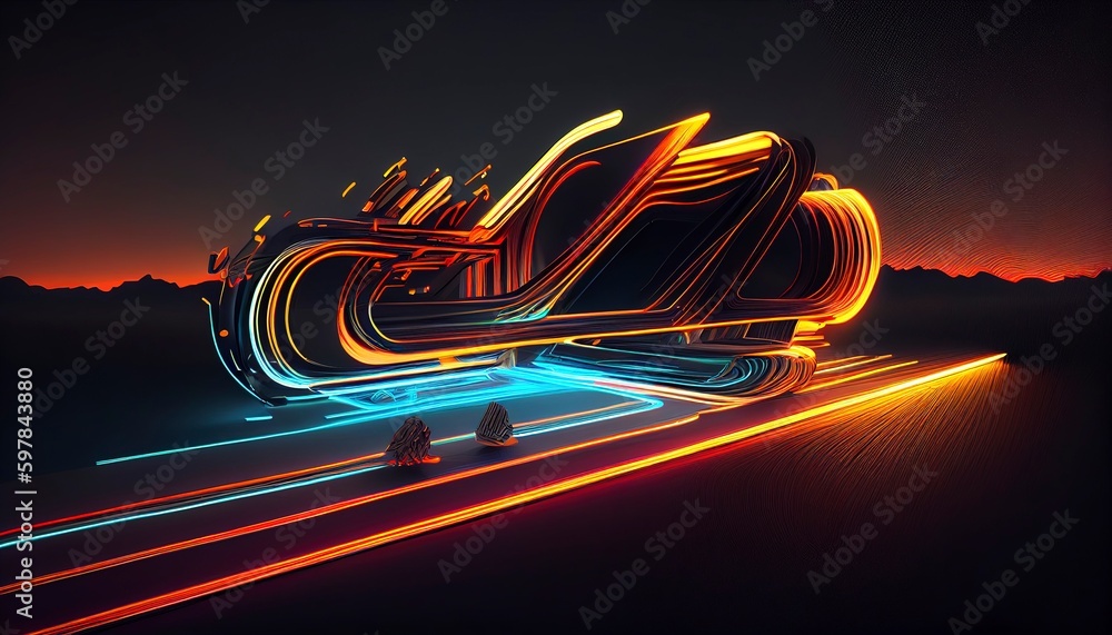 Epic Neon Lighting Abstract Image Dazzling Visuals, Striking Colors ...