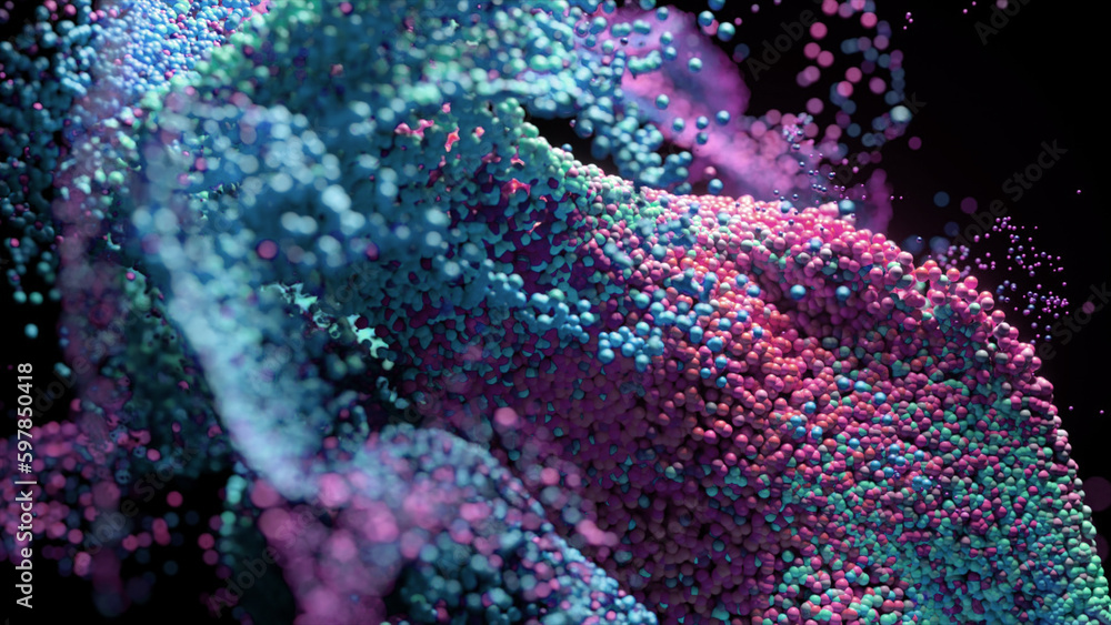 Whirlwind of colored particles on a black isolated background. Video ...
