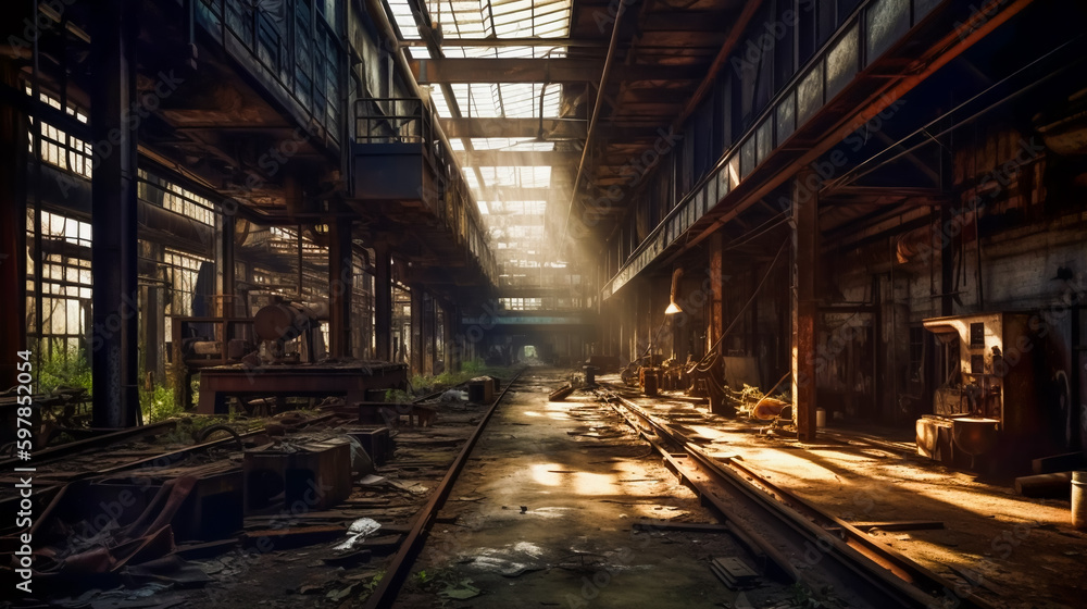Forgotten Industries . Closed Manufacturing Plants . AI Generated Stock ...