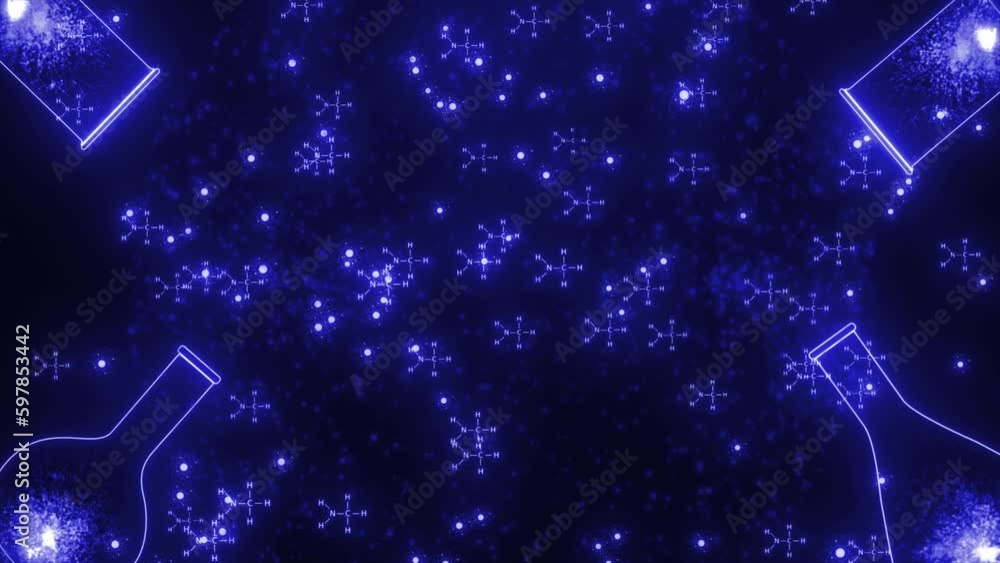 Chemistry Background With Liquid Bottle, Chemistry Formula Structure ...