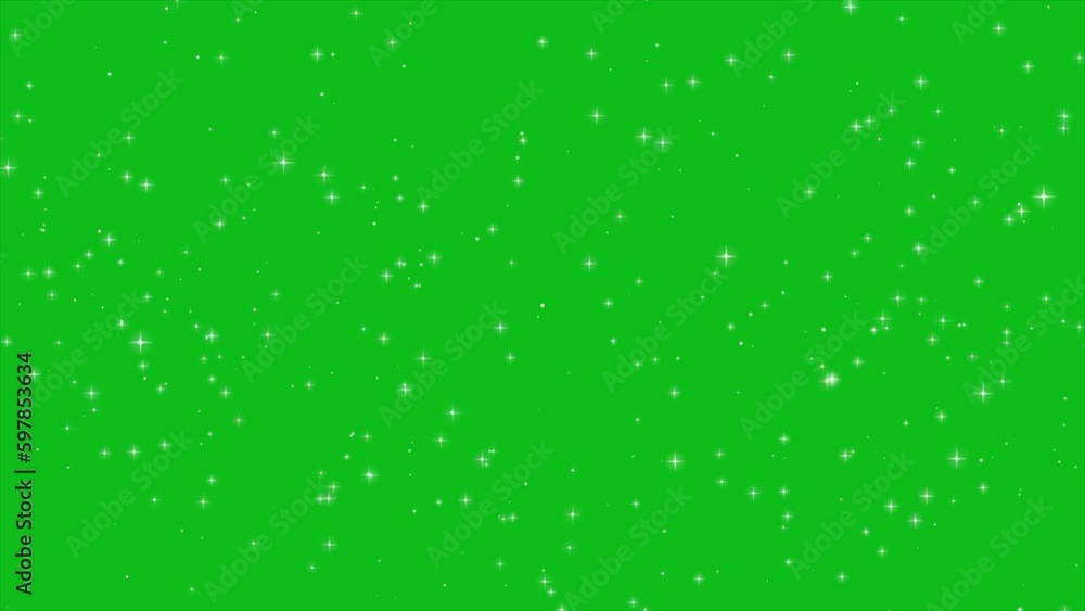 Animation Of Twinkle Stars At Starry Night On Green Screen Background ...