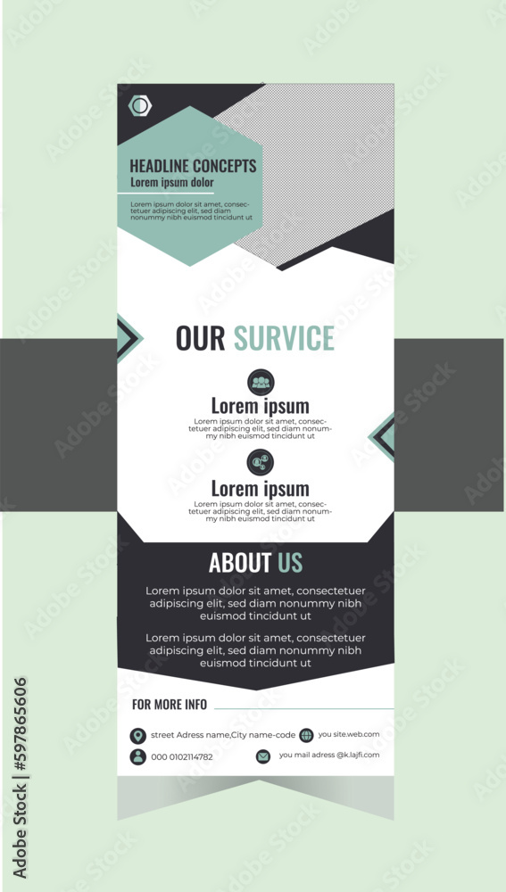 Roll up banner design template vector, abstract background, modern x ...