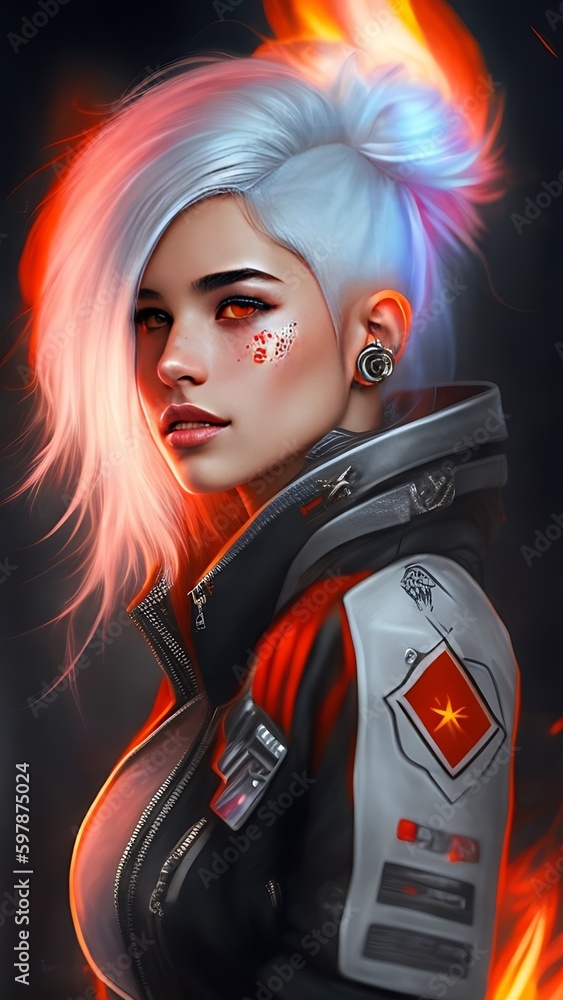 Alana Vittoria Retiz Arteaga, Cute cyber punk girl with messy white ...