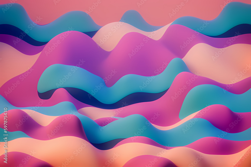 Horizontal Colorful Abstract Wave Background With Dark Salmon Vector