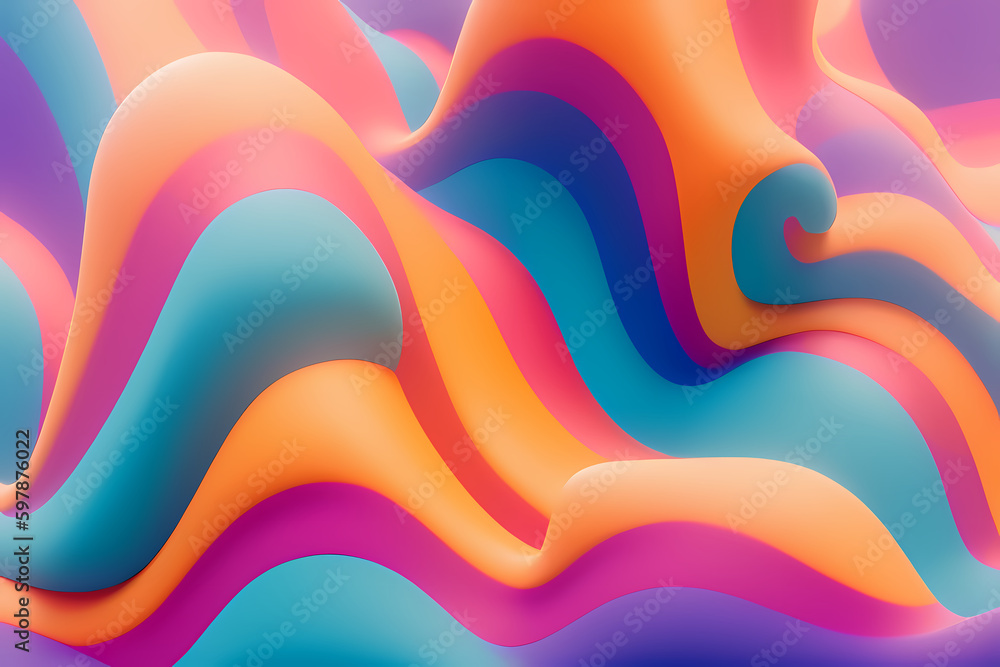 Horizontal Colorful Abstract Wave Background With Dark Salmon Vector