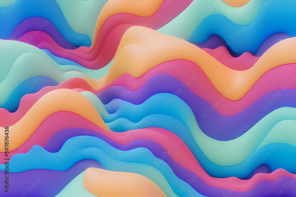 Horizontal Colorful Abstract Wave Background With Dark Salmon Vector