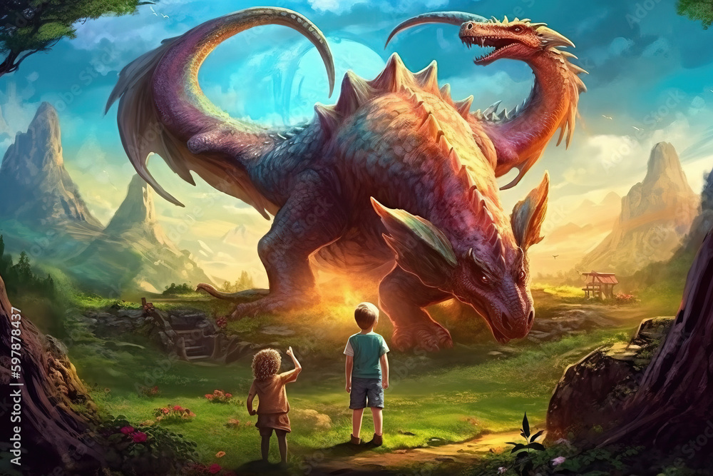 Fantasy creature. cartoon color story. sketch art for artist creativity ...