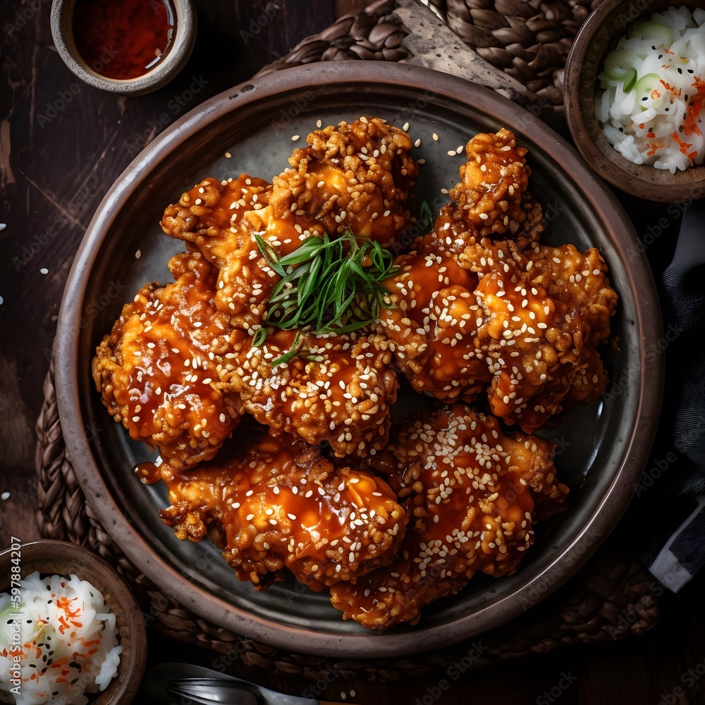 Korean Fried Chicken: A delicious and easy recipe Stock Illustration ...