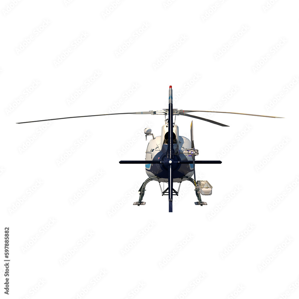 Helicopter 2- Back view png 3D Rendering Ilustracion 3D Stock ...