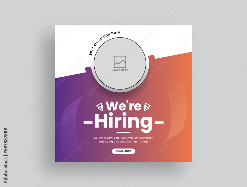 We are hiring web banner social media posts or job vacancy square ...