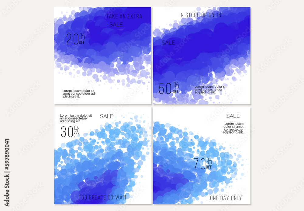 Social Media Post Layout with Bright Transparent Overlapping Circles ...