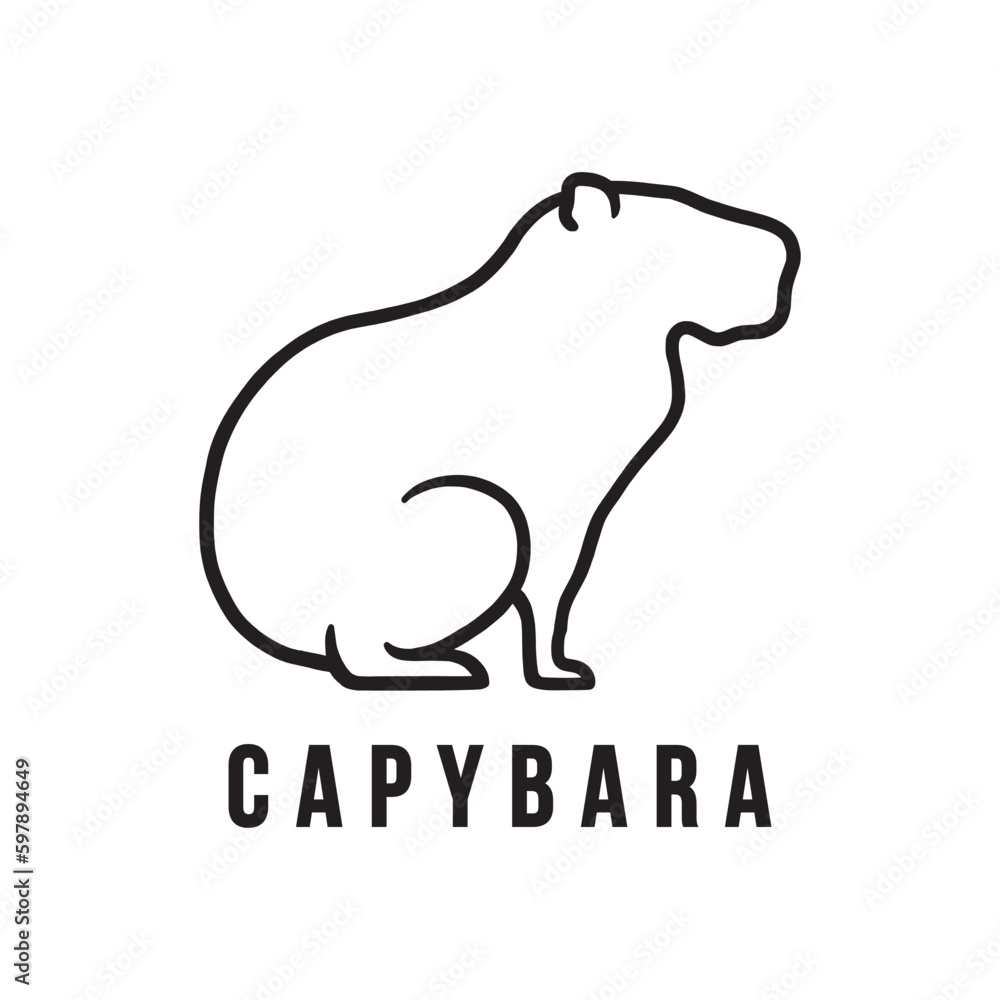 Vetor de Simple Capybara Logo Vector Illustration. Design template for ...