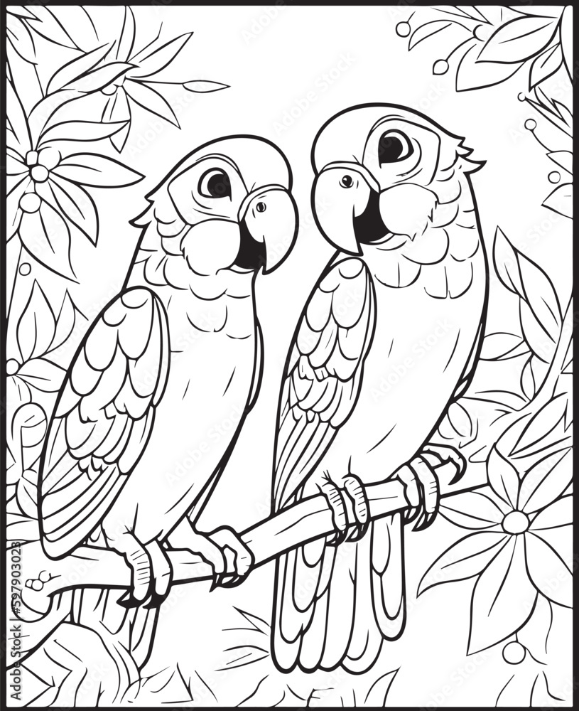 Vetor do Stock: Hand drawn vector coloring page of cartoonish pair of ...