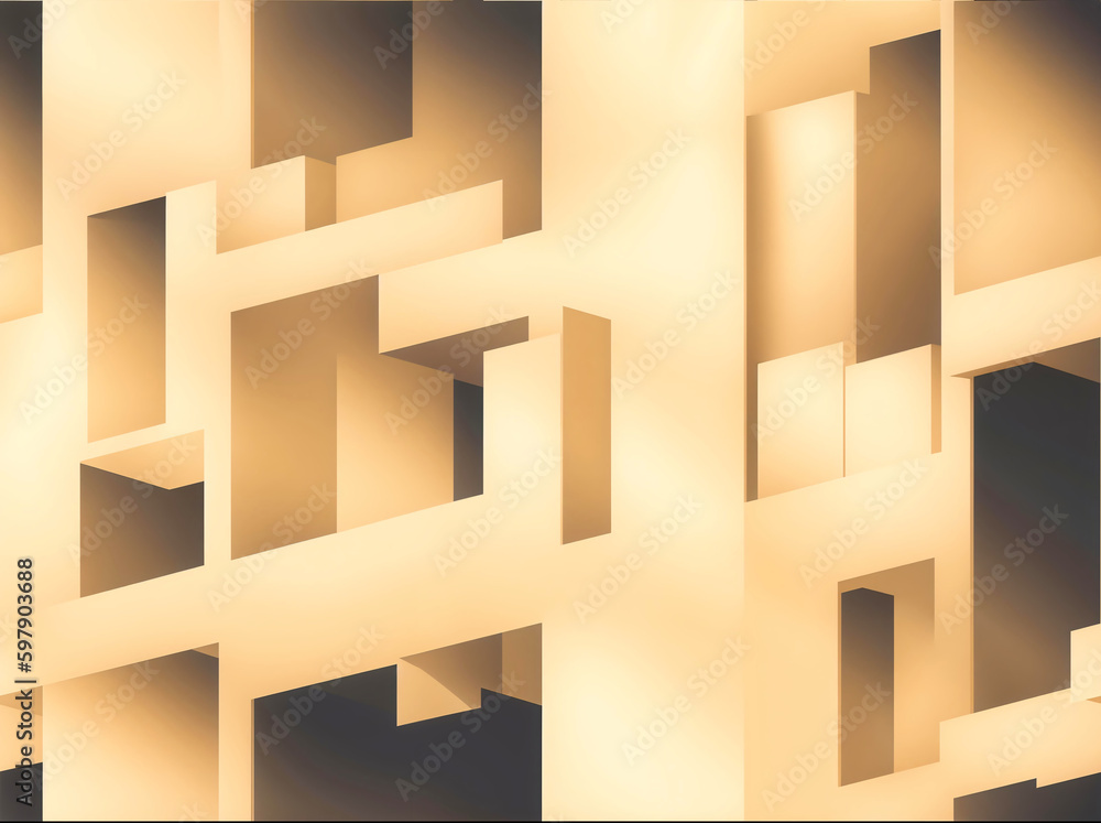 Abstract Rectangular box shape several dimensions liken beautiful ...