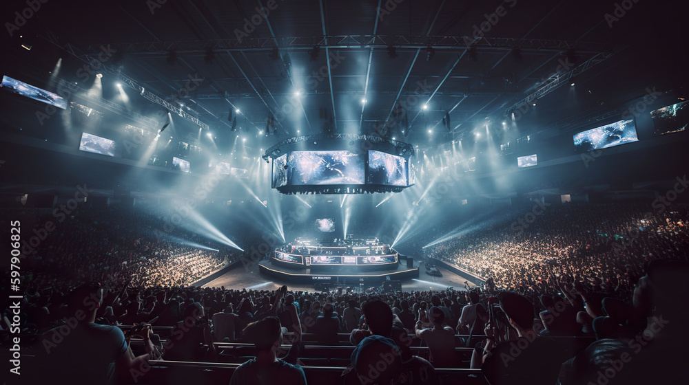 Great stadium where a video game championship is celebrated. E-sports ...