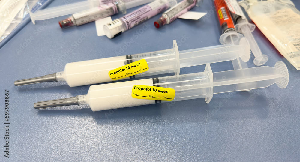 Hospital syringe drugs like anesthesia, propofol, and fentanyl have ...