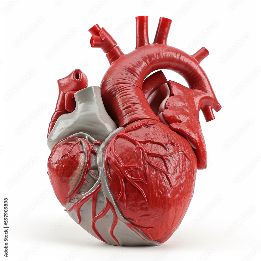 Human heart model, complete clipping path included, Anatomy of the ...