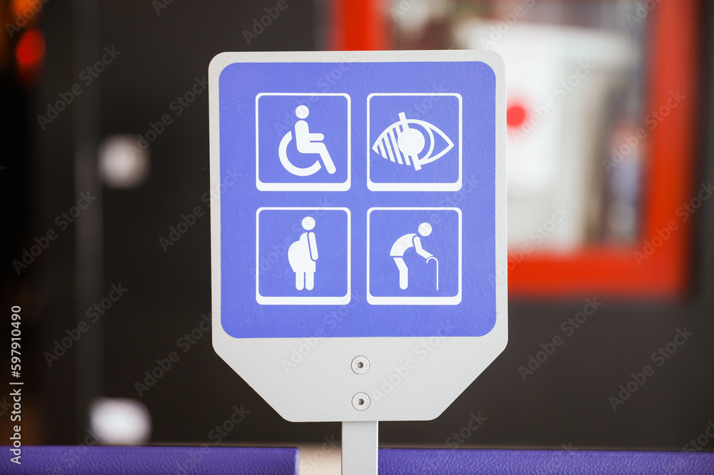 blue handicap sign is a universal symbol of accessibility and ...