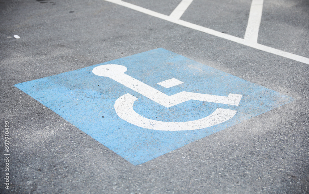 Stockfoto blue handicap sign is a universal symbol of accessibility and ...