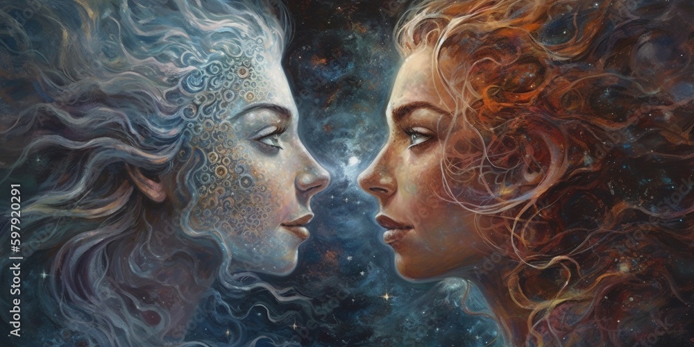 Parallel Universes - An otherworldly illustration featuring two star ...