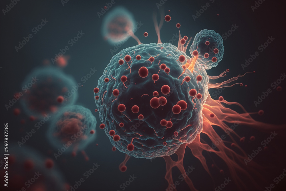 Oncology. Cancer cells. Chemotherapy. treatment for malignant in a ...