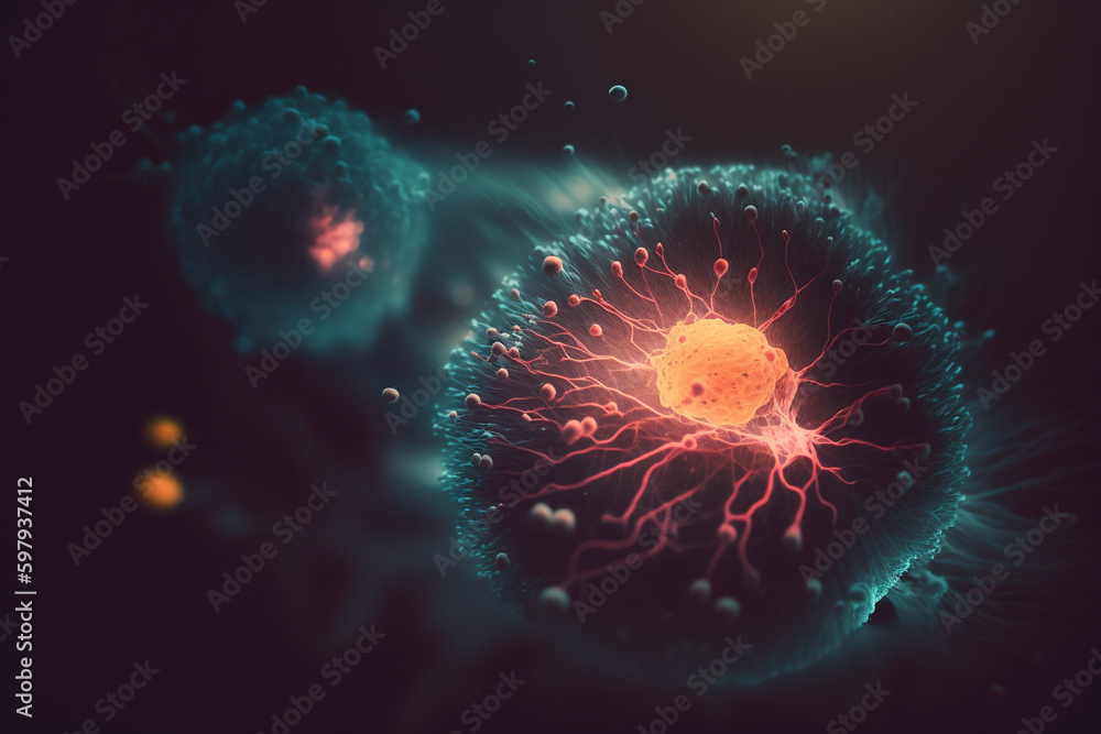 Oncology. Cancer cells. Chemotherapy. treatment for malignant in a ...