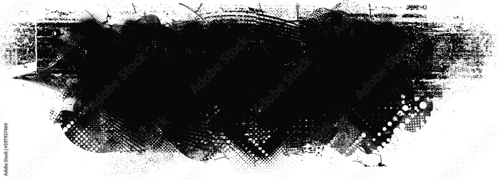 Glitch distorted grungy isolated banner . Design element for brochure ...