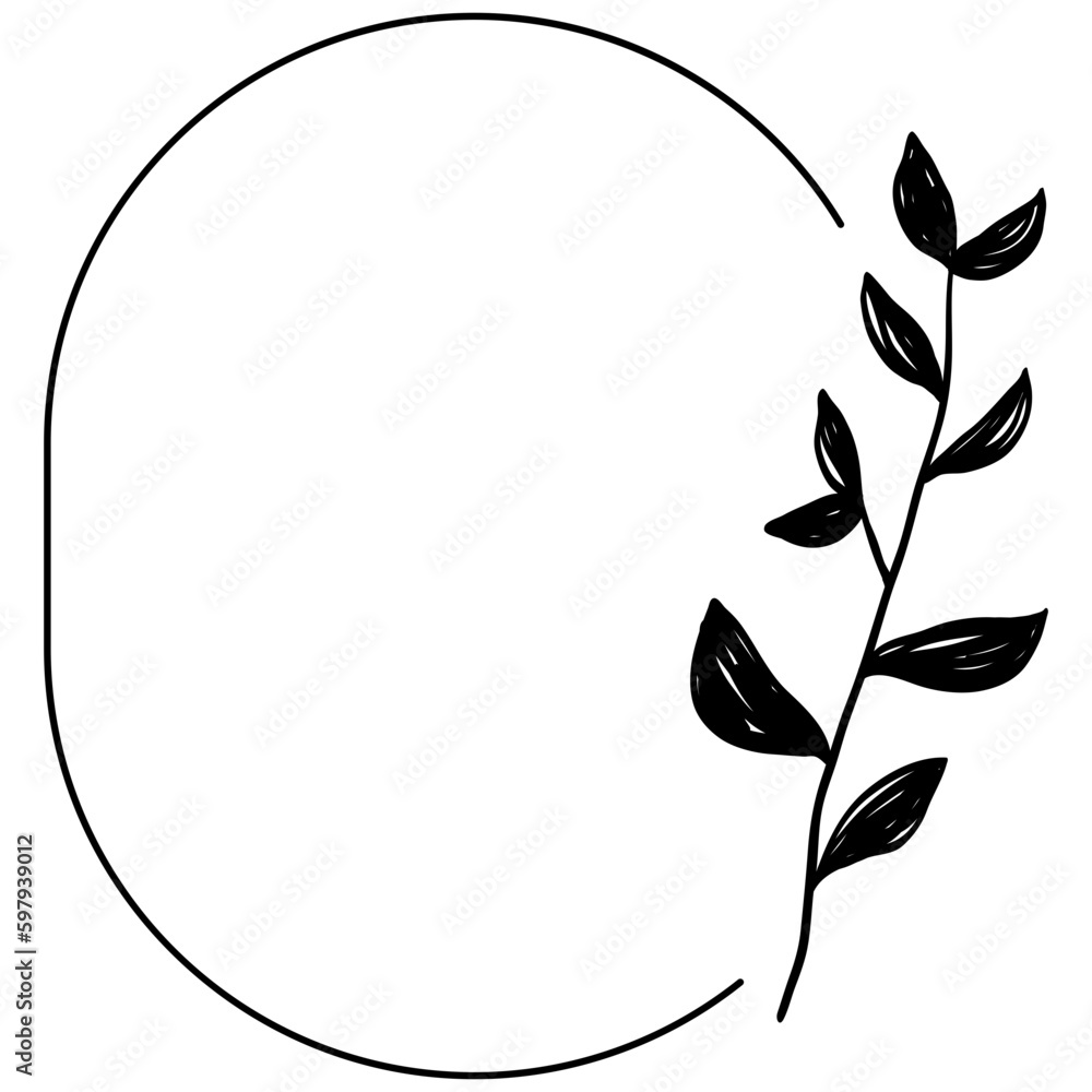 Minimalist Floral Flower Frame Stock Vector | Adobe Stock