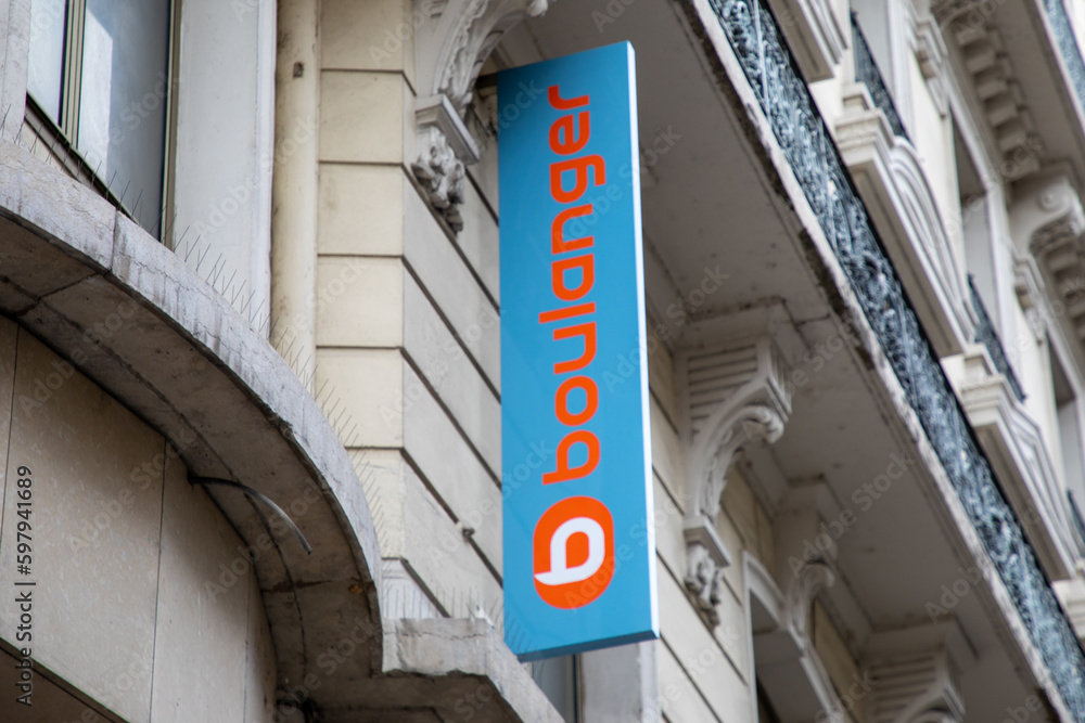 Boulanger storefront sign text and brand logo facade shop French chain ...