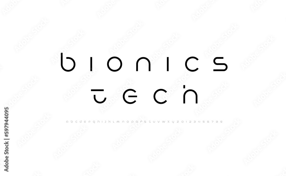 Technology science font, digital cyber alphabet made space future ...