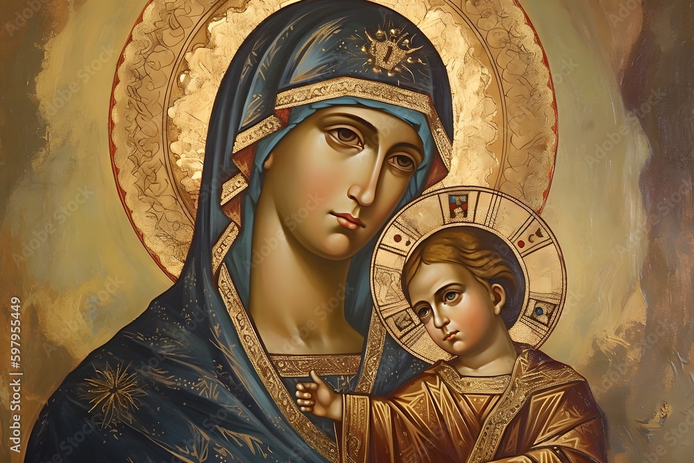St. Mary the Virgin, the Mother of Jesus. Generative Ai. Stock ...