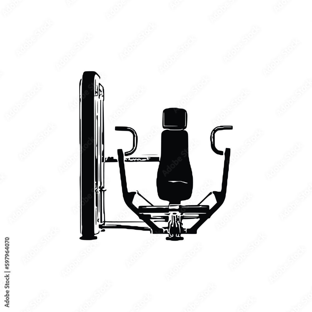 CHEST FLY MACHINE, CHEST PRESS MACHINE Vector, Gym equipment, Gym ...