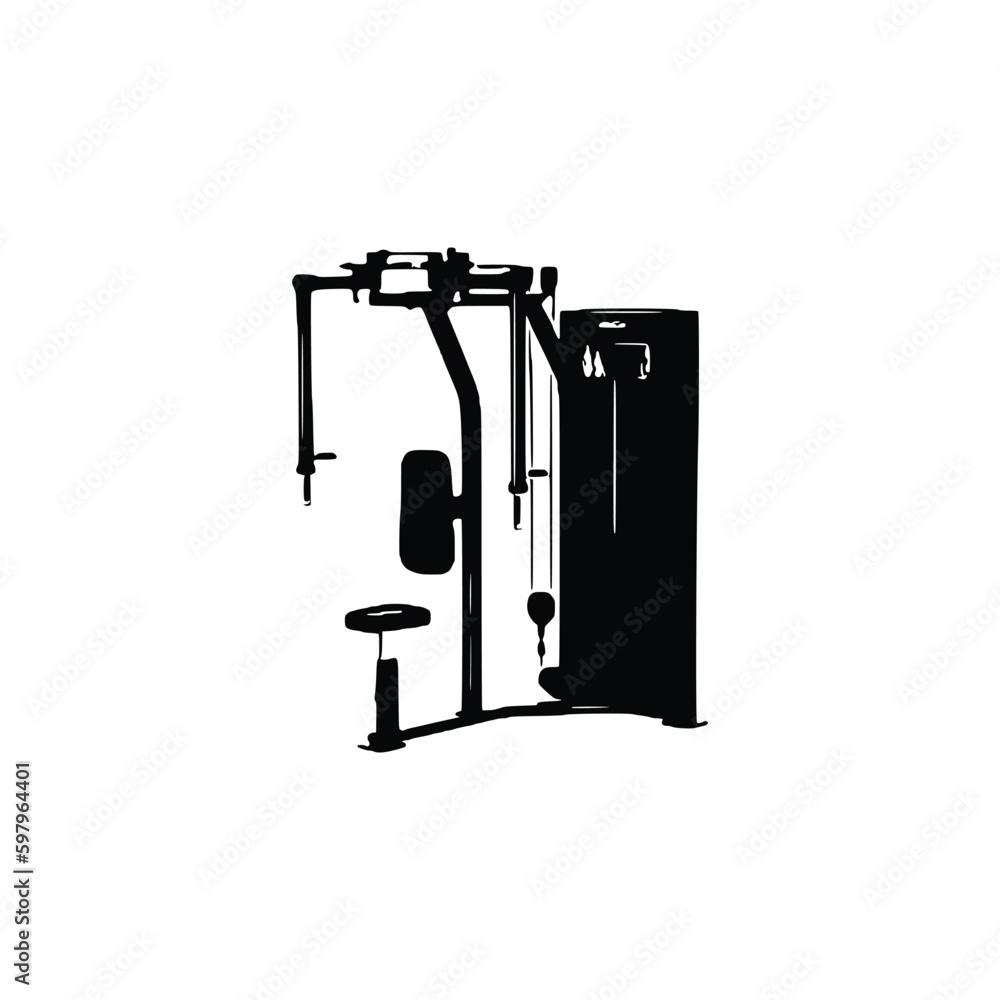CHEST FLY MACHINE, CHEST PRESS MACHINE Vector, Gym equipment, Gym ...