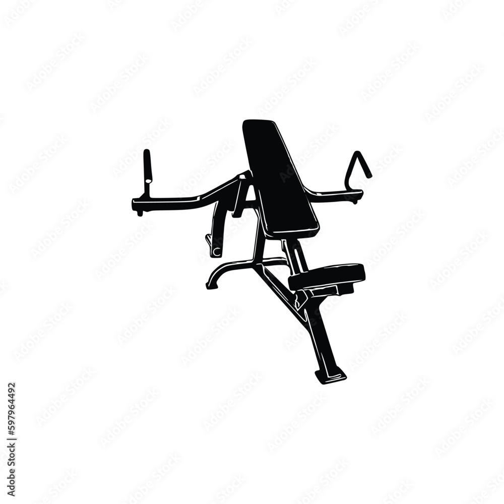CHEST FLY MACHINE, CHEST PRESS MACHINE Vector, Gym equipment, Gym ...