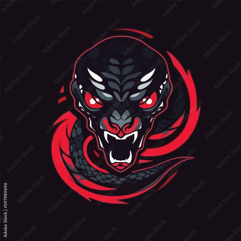 Illustrative Snake Mascot Logo Design Stock Vector | Adobe Stock