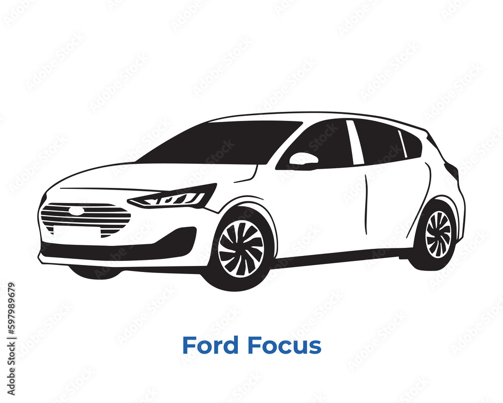 Vector silhouettes, icons of Ford brand cars Stock Vector | Adobe Stock