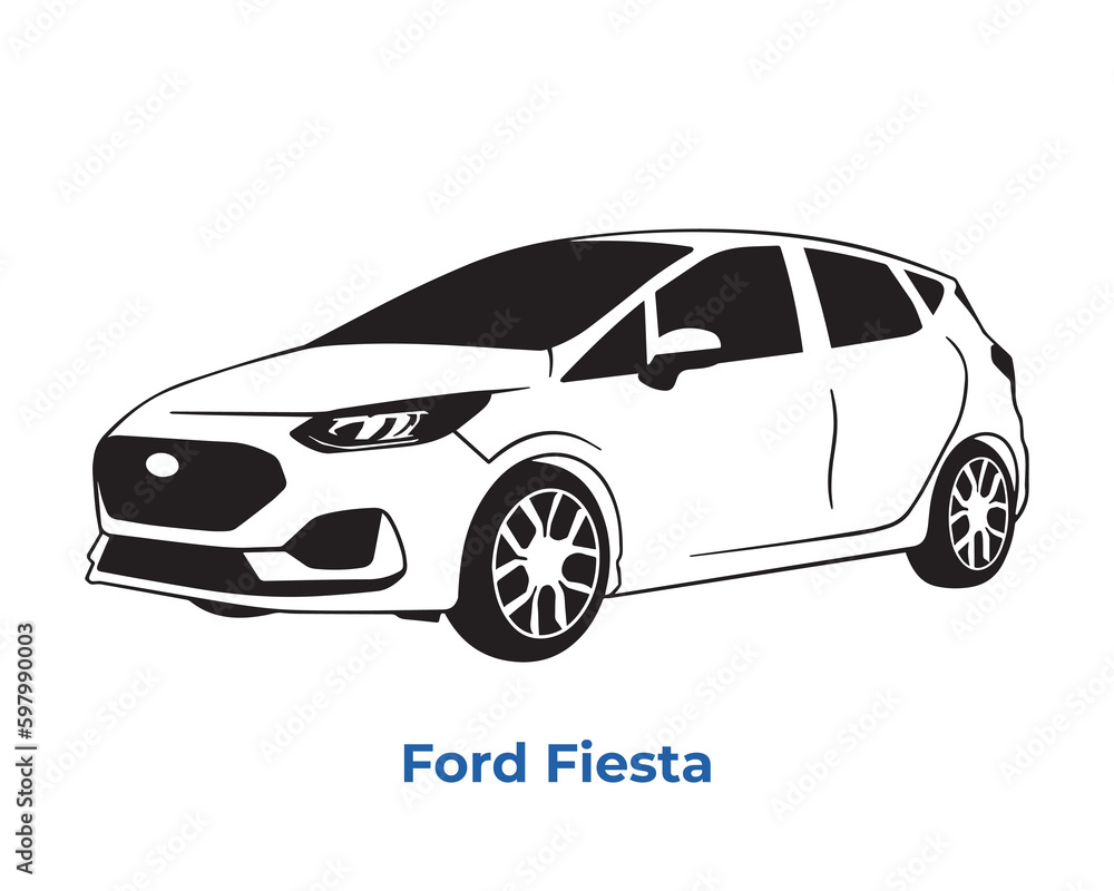 Vector silhouettes, icons of Ford brand cars Stock Vector | Adobe Stock