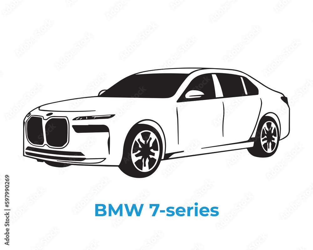 Vector silhouettes, icons of BMW brand cars Stock Vector | Adobe Stock