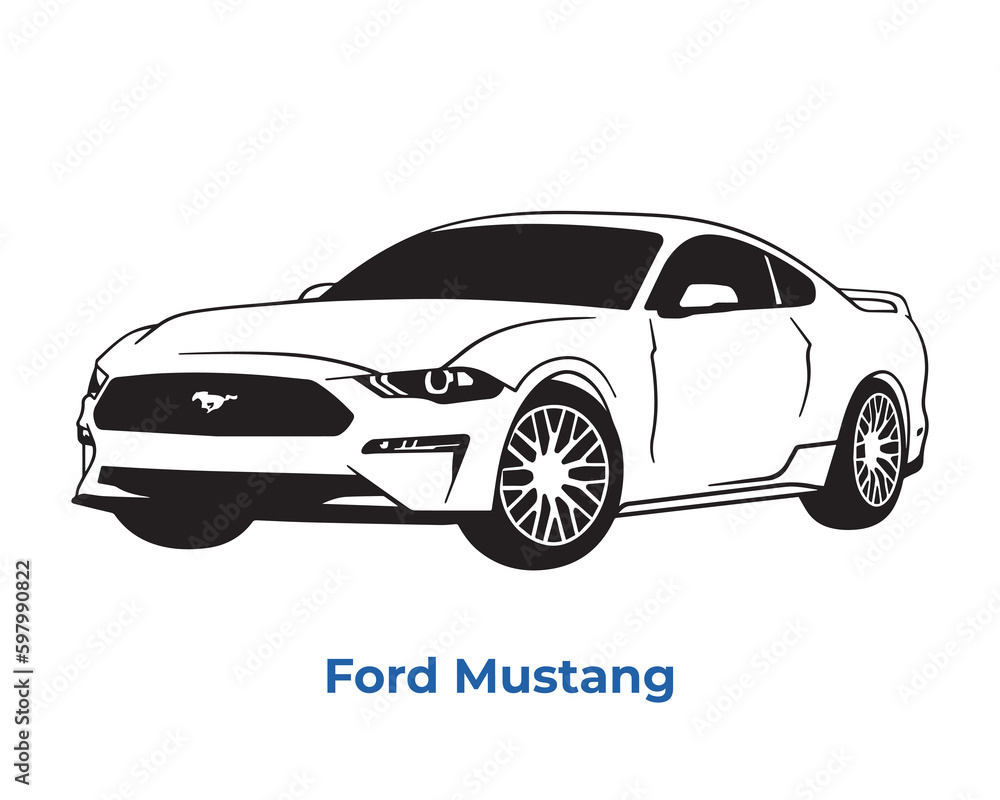 Vector silhouettes, icons of Ford brand cars Stock Vector | Adobe Stock