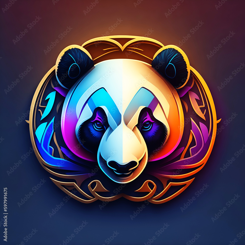 Panda mascot logo design digital art illustration Stock Illustration ...