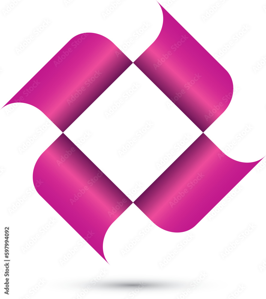 Abstract logo design | 3d render | Magenta shape Logo | Logo Design ...