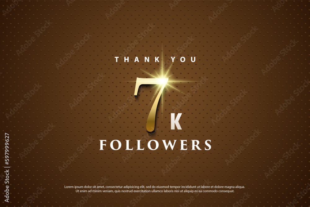 7k followers celebration banner with touch light effect over numbers ...