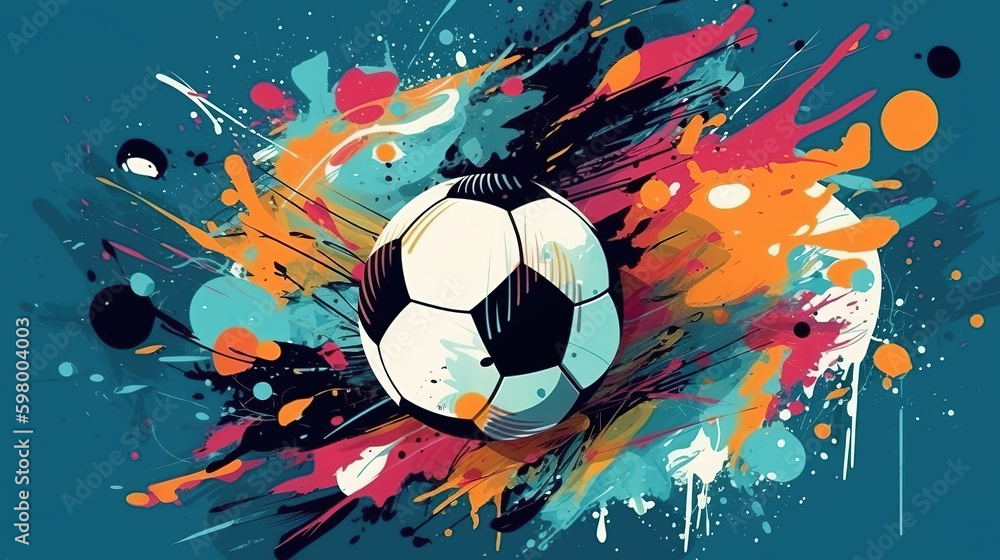 a cool soccer in a modern design, generative ai technology Stock ...